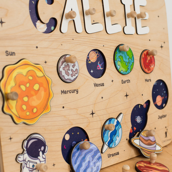 Personalized BusyBoard with Space Planet, Custom Sensory Board for kid ...